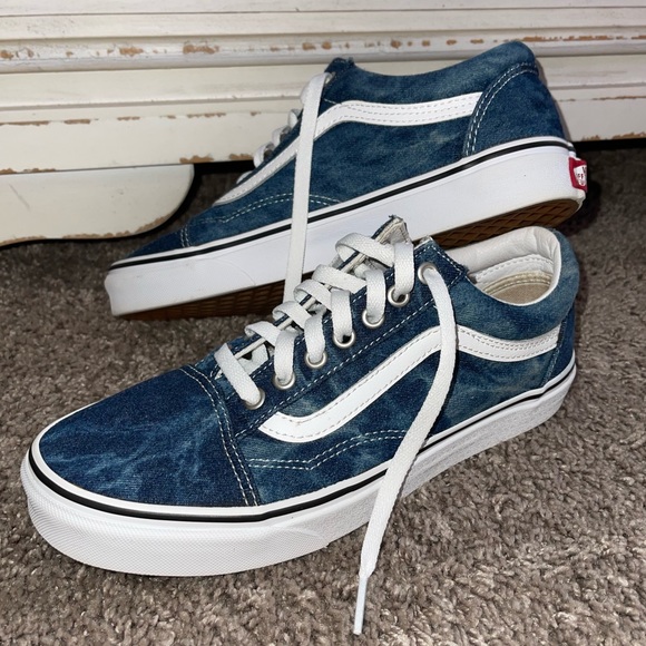 Vans | Shoes | Custom Made Blue Vans | Poshmark